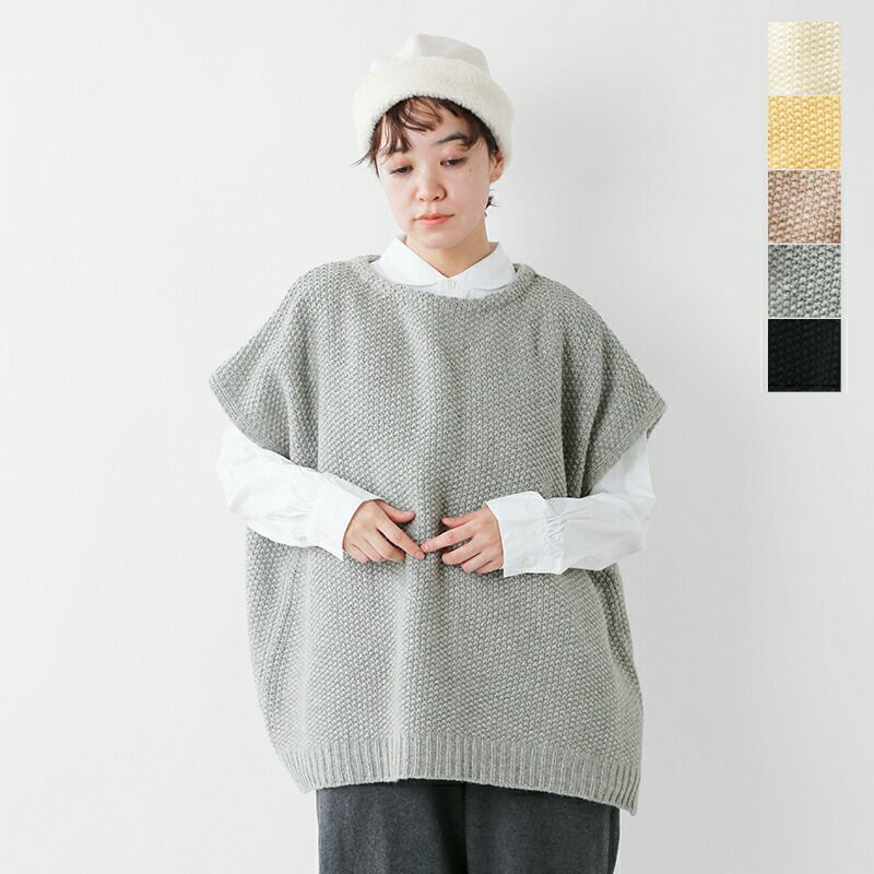 Laboratory ラボレイトリー ウール ポップコーン ワイド ニット ベスト la203-yo レディース | Piu di ...