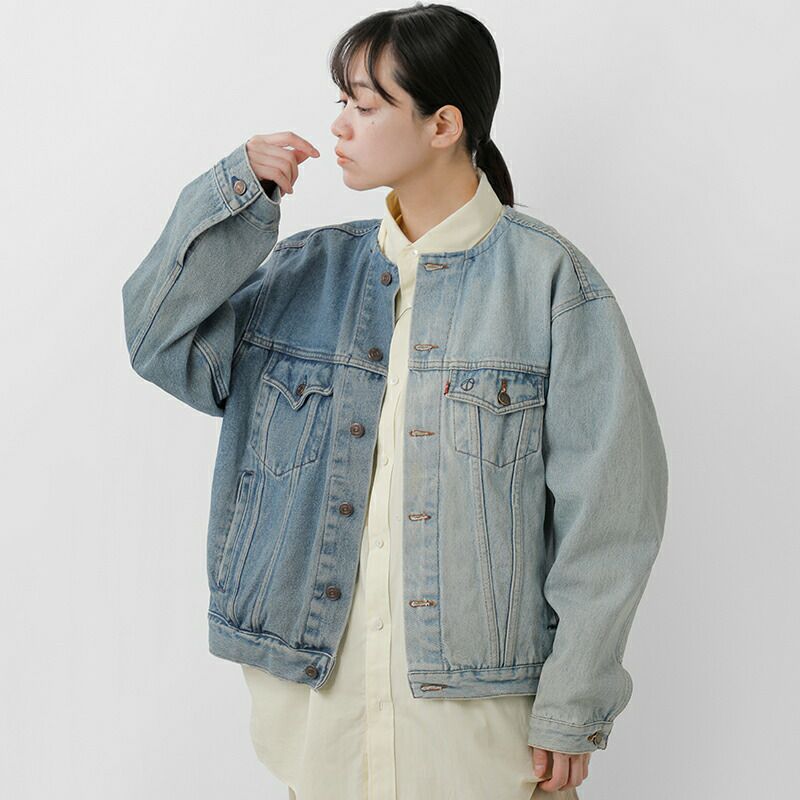 Sunny Side Up サニーサイドアップ リメイク 2for1 ノーカラー デニム ジャケット sr-172-008-same1-mn 2024ss新作 レディース | Piu di ...