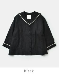 MAGALI マガリ キャンバスリネン セーラーカラー ブラウス bl261 MAGALI マガリ キャンバスリネン セーラーカラー ブラウス bl261