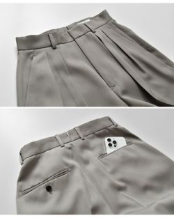 30%OFF】LOEFF ロエフ ウール ギャバ バギー トラウザー パンツ 8814