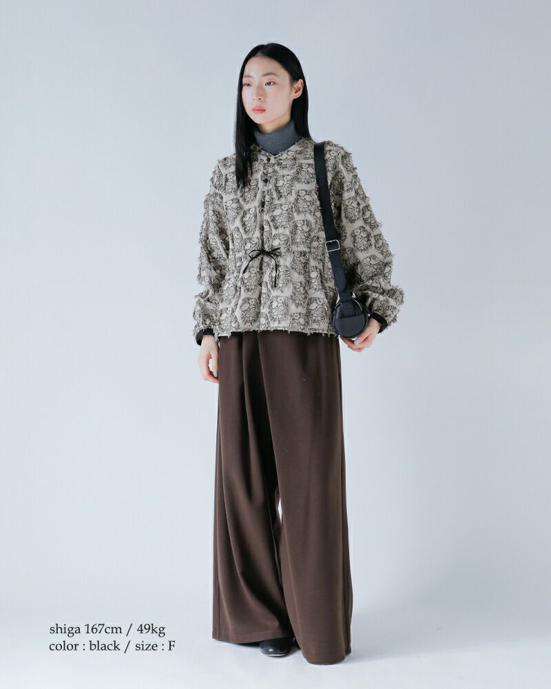 40%OFF】qiri キリ ジャガード ブラウス “花野風 jacquard blouse” 63