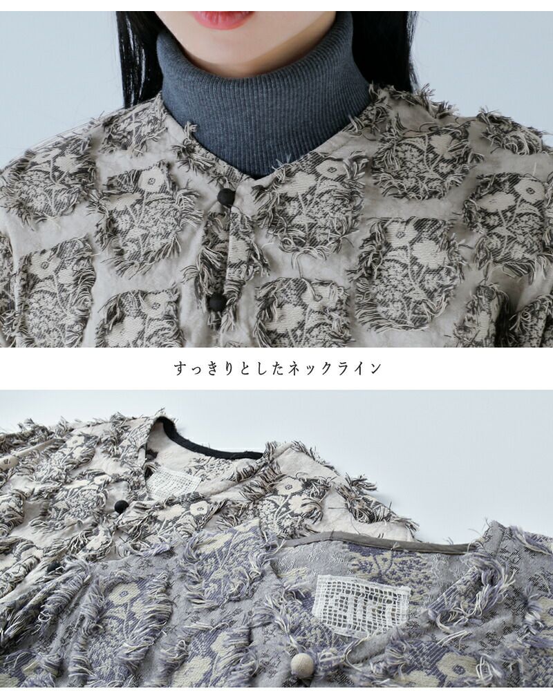 40%OFF】qiri キリ ジャガード ブラウス “花野風 jacquard blouse” 63